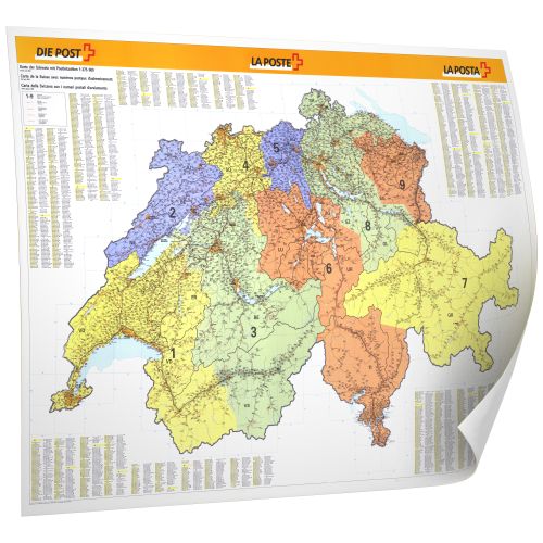Die Postleitzahlenkarte Schweiz (140x100cm)