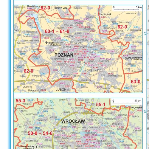 Postleitzahlenkarte von Polen - Jetzt bestellen!