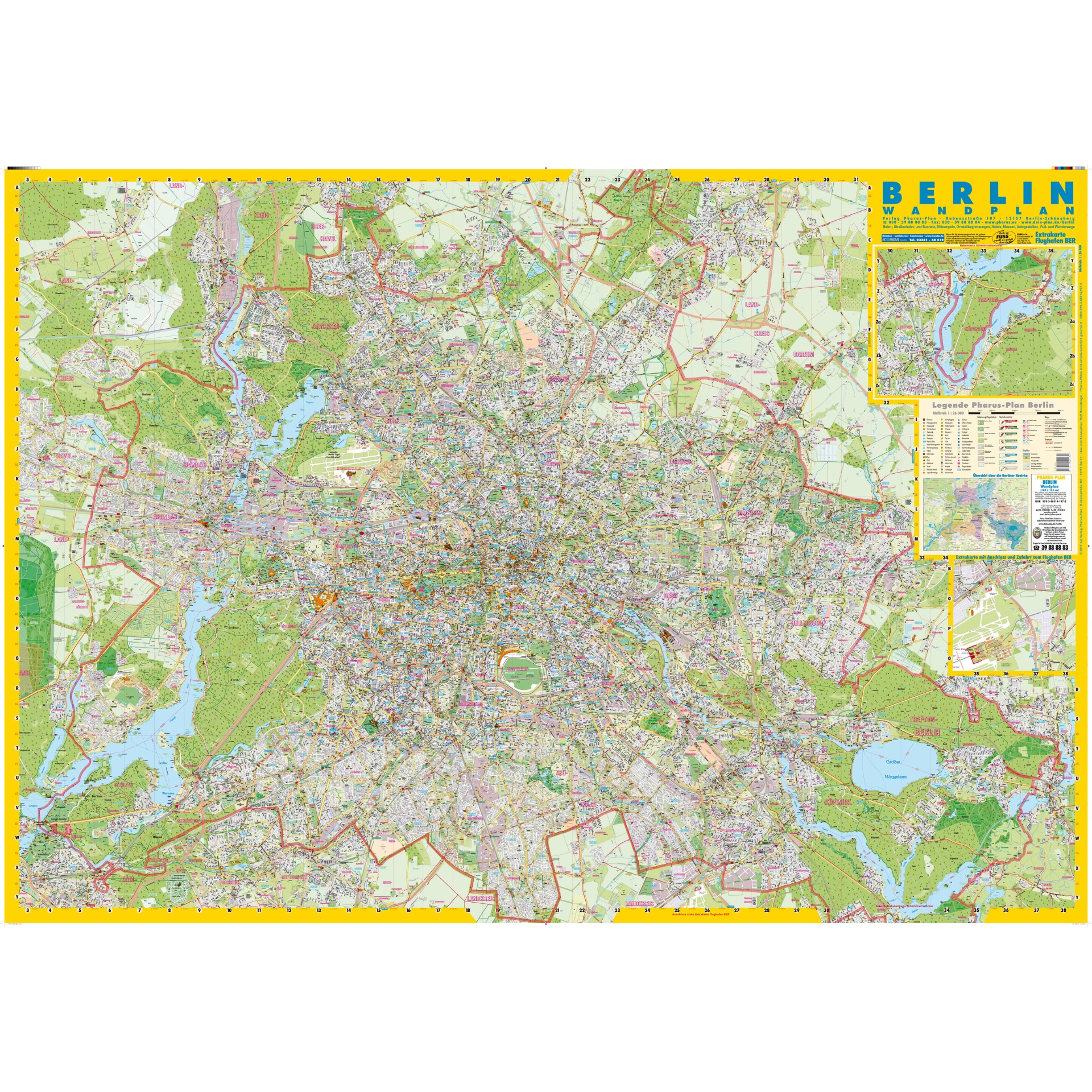 Der Stadtplan Berlin (180x125cm) von Pharus
