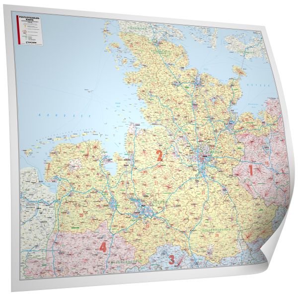 PLZ Region 2 als Postleitzahlenkarte - Jetzt bestellen!