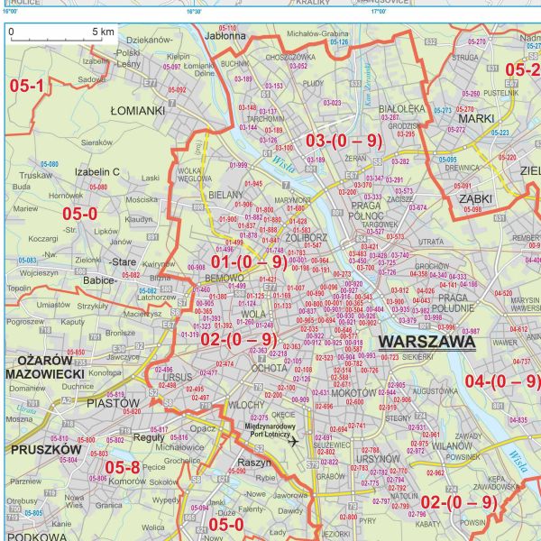 Postleitzahlenkarte von Polen - Jetzt bestellen!