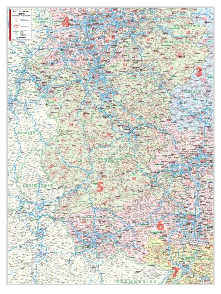 Die Postleitzahlenkarte Rheinland-Pfalz und Saarland